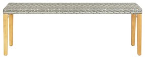 Zahradní lavice 80 cm polyratan šedá - Default Title