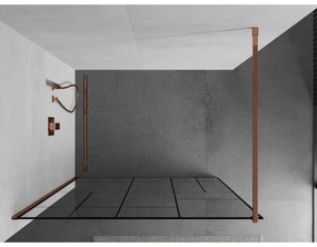 Mexen Kioto sprchová zástěna 80x200 cm 8 mm, profil růžové zlato, sklo černý vzor 2, 800-080-101-60-78