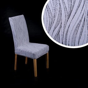 Napínací potah na židli s opěradlem Glamour - šedý