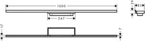 Hansgrohe RainDrain Minimalistic - Sprchový žlab 100 cm | s roštem pro