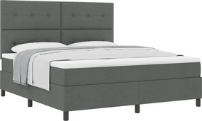 Postel s boxspringem s čelo Tmavě šedá 180 x 200 cm textil 3339407
