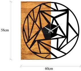 Nástěnné hodiny 60x58 cm 1xAA dřevo/kov