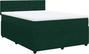 Box spring postel s matrací tmavě zelená 160x200 cm samet 3290085