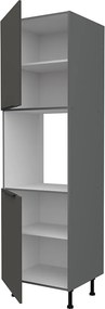 ARIA pi | vysoká skříňka 60 DP-215 2F na vestavnou troubu | 60 cm | ANTI FINGERPRINT povrch | antracit/šedá grafit