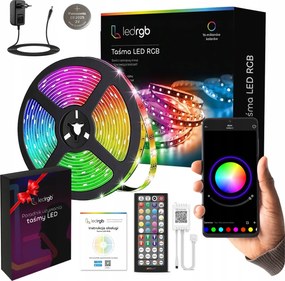 Led pásek 10M Rgb 5050 Bluetooth Mobilní Aplikace Dálkový Ovladač Hudba Set 12V