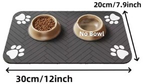 Voděodolná protiskluzová podložka pod misky pro domácí mazlíčky Barva: Černá, Velikost: 20x30 cm