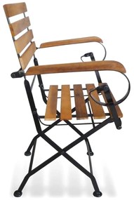 Skládací zahradní židle 2 ks ocel a masivní akácie - Default Title