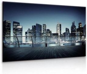 Malvis ® Obraz Noční mrakodrapy Velikost: 120x80 cm