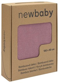 Bambusová pletená deka New Baby 100x80 cm pink Růžová