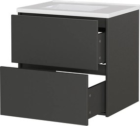 Antracitová matná závěsná skříňka pod umyvadlo 61x61 cm Bodera – Germania