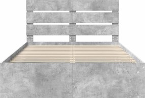 Rám postele s čelo Beton 140 x 200 cm Masivní borové dřevo 3411739