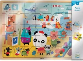 DJECO Dřevěné puzzle Letiště / 35 dílků / 40x28 cm