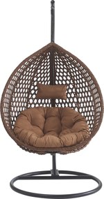 Skládací závěsné houpací křeslo Houseland Lisso XL hnědé
