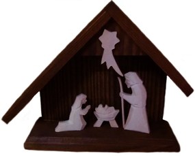 dřevěný vánoční dřevěný betlém mini