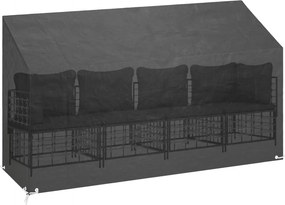Plachty na zahradní lavice 2 ks 12 oček 210 x 70 x 70/88 cm PE 3155392