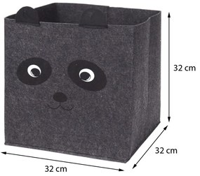 Box na hračky Panda tmavě šedý