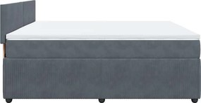 Box spring postel s matrací tmavě šedá 180x200 cm samet 3290101