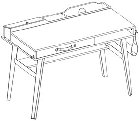 Malý psací stůl Nebula - šedá/černá