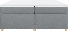 Box spring postel s matrací světle šedá 200 x 200 cm textil 3285401