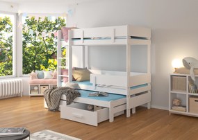 ADRK Furniture Třípatrová postel pro tři osoby ETAPO 180x80 CH-Eta-W-188-E1083