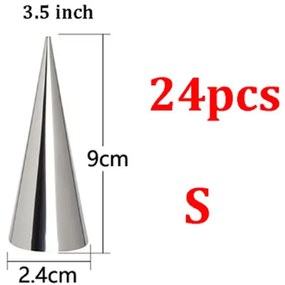 Kuchyňské nerezové kornoutky, trubičky na pečení - 6, 12 nebo 24 ks Barva: 24 ks kuželový S