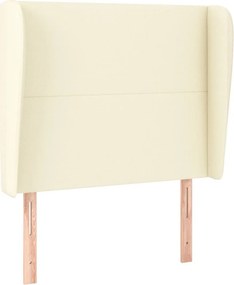 Čelo postele typu ušák krémové 103 x 23 x 118/128 cm umělá kůže 3117762