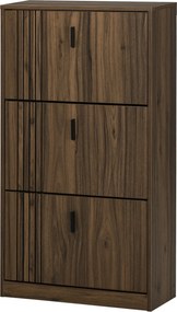 HOMCOM Skříň na boty se 3 dvířky, 18 párů, 3 oddělení, velká kapacita pro předsíň, chodbu, obývací pokoj, 63 x 24 x 117 cm, Tmavý ořech