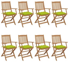 Skládací zahradní židle s poduškami 8 ks masivní akácie,  3074993