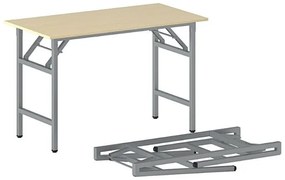 Konferenční stůl FAST READY se stříbrnošedou podnoží 1200 x 600 x 750 mm, grafit