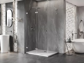 Mexen Lunar-F L, skládací sprchový kout levý 80 x 70 cm, 8mm čiré sklo, chromový profil, 836L-080-070-01-00-L