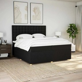 Box spring postel s matrací černá 200x200 cm textil 3294479