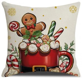 Vánoční povlak na polštář HOT CHOCOLATE 45x45 cm, barevný