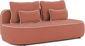 Růžová/světle šedá sametová rozkládací/s úložným prostorem dětská pohovka 210 cm Saga – Ropez