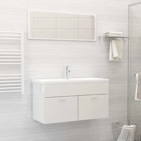 vidaXL Set koupelnového nábytku dřevotříska [3071335] Barva: bílá s vysokým leskem