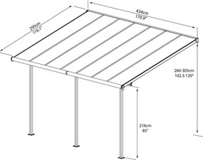 Hliníková pergola Palram Sierra 4200 bílá 3 x 4,25