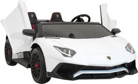 Ramiz Elektrické autíčko Lamborghini Aventador SV pro 2 děti bílé