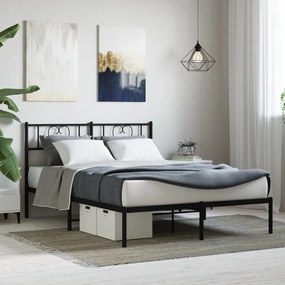 vidaXL Kovový rám postele s čelem 120 x 200 cm [355461] Barva: Černá