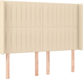 Box spring postel s matrací a LED krémová 140x200 cm textil 3138482