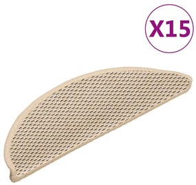 Samolepicí nášlapy na schody sisal 15 ks 56 x 17 x 3 cm berber 326869