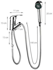 ISO Dřezová páková baterie s vytahovací sprchou, chrom, 8621 5902