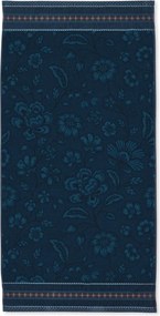 Pip Studio ručníky z bavlněného froté Jasmine Jacquard, tmavě modré (Luxusní ručníky z bavlněného froté v designu Jasmine Jacquard v tmavě modré)
