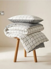 Sinsay - Oboustranná sada povlečení s kostkovaným vzorem - šedá