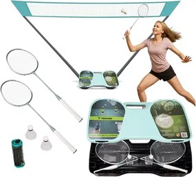 Badmintonová sada 4v1 – síť, 2 rakety, míčky, kufr