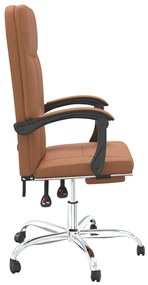 Polohovací kancelářská židle hnědá umělá kůže - Default Title