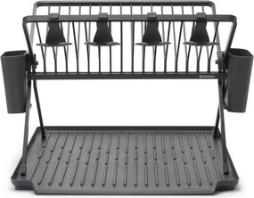 Tmavě zelený kovový dvoupatrový odkapávač 42x51 cm – Brabantia