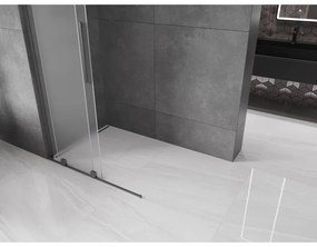 Mexen Velar L, posuvná sprchová zástěna Walk-in 120 x 200 cm, 8mm sklo námraza, grafit broušený, 871-120-003-33-66