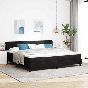 Postel s boxspringem s čelo Černý 200 x 200 cm samet 3341488