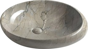 Sapho Dalma - Umyvadlo na desku, 68x44 cm, bez otvoru pro baterii, bez přepadu, grigio MM313