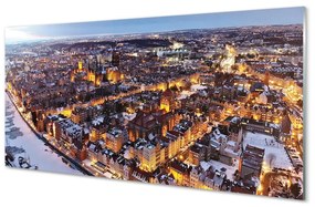 Obraz na skle Gdańsk Winter panorama řeka 140x70 cm