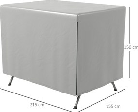 Kryt na zahradní nábytek Ochranný kryt na venkovní nábytek, 215 cm x 155 cm x 150 cm, šedý